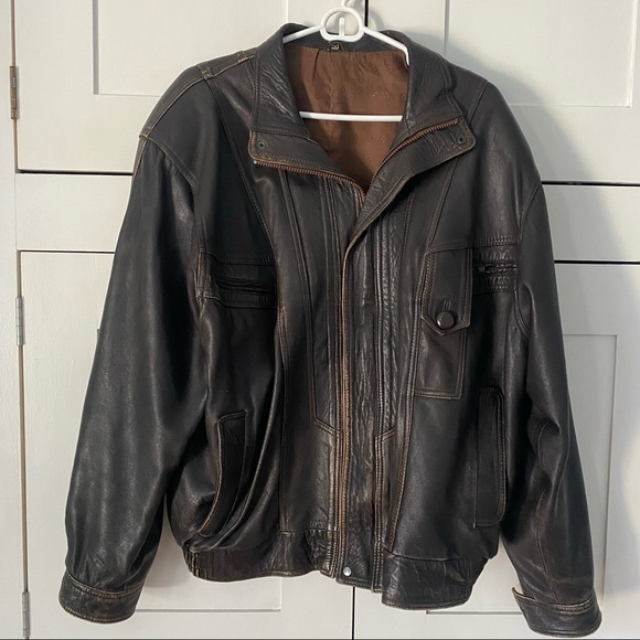 Vintage | Jackets & Coats | Authentic Vintage Turkish Leather Bomber ...